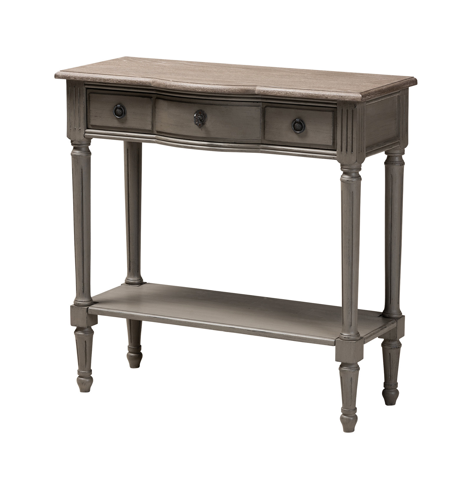 Ginny French Provincial Gray Finish 1-Drawer Wood Console Table - Traditional - Console Tables ...