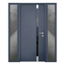 Front Exterior Prehung Steel Door Cynex 6777 Grey Stainless Inserts ...