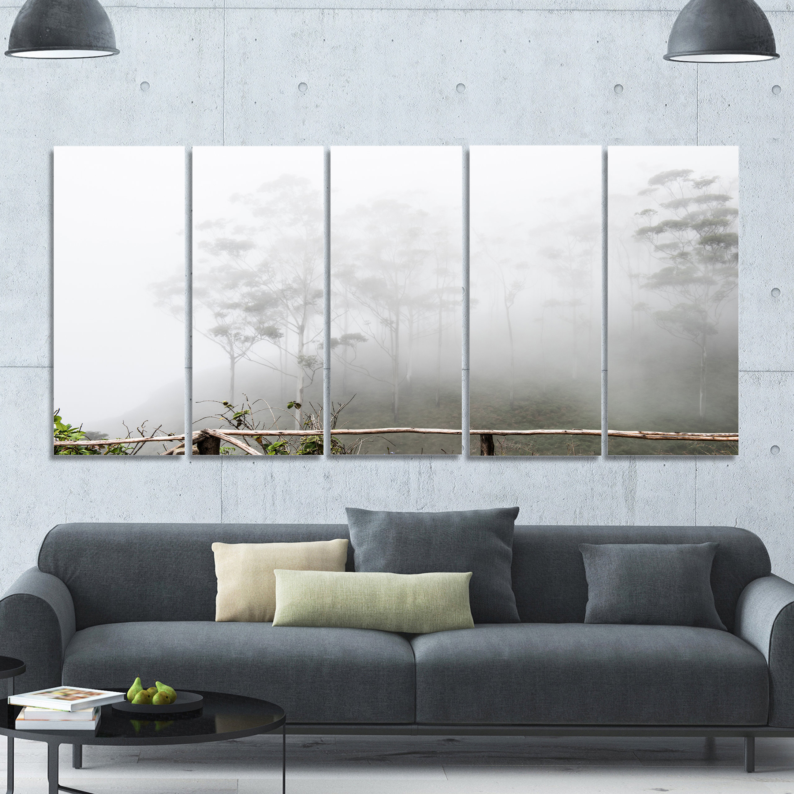 Fogs on Western Ghats Hills, Multipanel Landscape Canvas Art Print, 60 ...