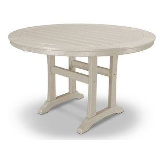 Polywood Nautical Trestle 48" Round Dining Table - Beach Style ...