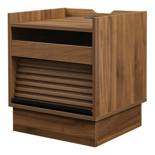 GDF Studio Modern Nightstand With 2 Drawers & LED Lights - Transitional ...