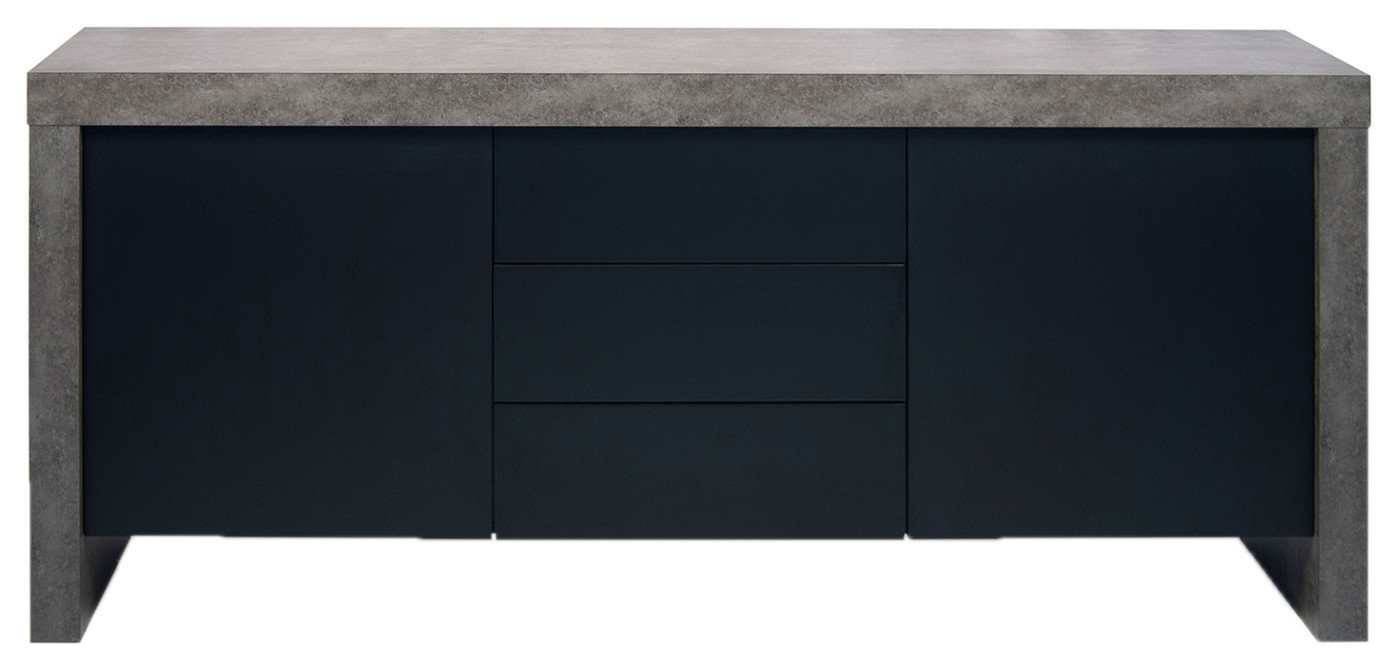 Contemproary Large Sideboard Faux Concrete Finish - Industrial ...