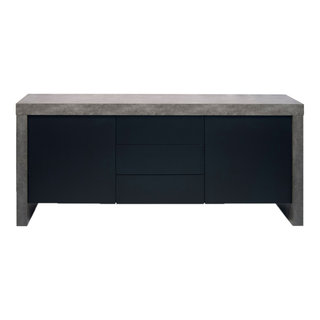 Contemproary Large Sideboard Faux Concrete Finish - Industrial ...