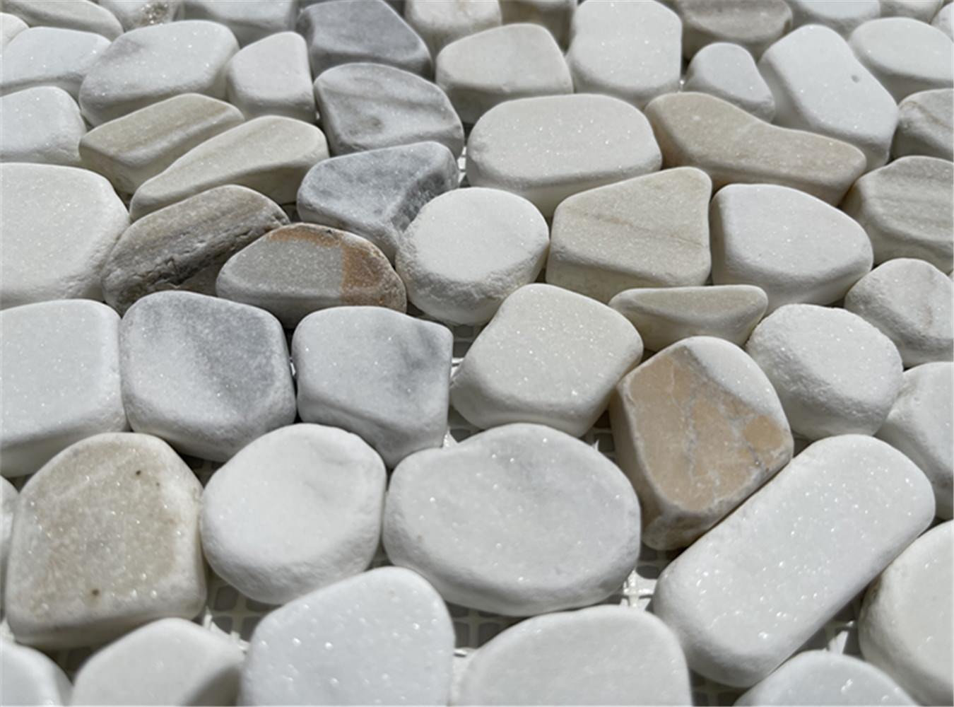 Tumbled PebbleStone Calacatta Gold Calcutta Marble NonSlip Shower Tile ...