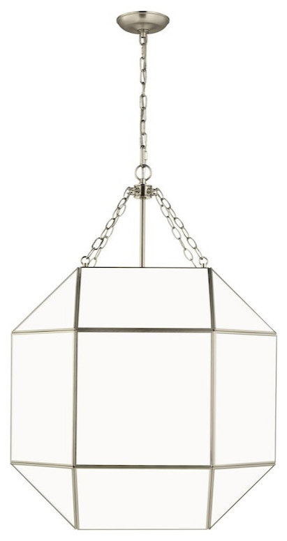 Sea Gull Morrison 4 Light Lantern, Antique Nickel/Smooth White ...