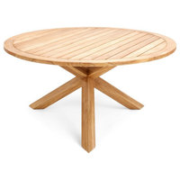 Winston All-Natural Teak Outdoor 60" Round Dining Table - Transitional ...