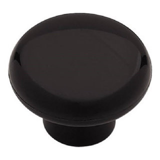 1-3/8" Black, Plastic Round Knob - Cabinet And Drawer Knobs - by Drill ...