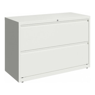 UrbanPro 42" 2-Drawer Modern Metal Lateral File Cabinet in White ...