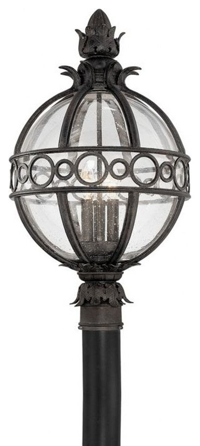 3 Light Large Outdoor Post Lantern-24 Inches Tall and 13.75 Inches Wide ...