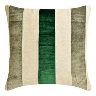 Chartreuse Green Velvet Patchwork Throw Pillow Cover - Velvet Band ...