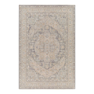 Surya Avant Garde Rug 5'3" Round, Denim, Dusty Sage - Contemporary ...