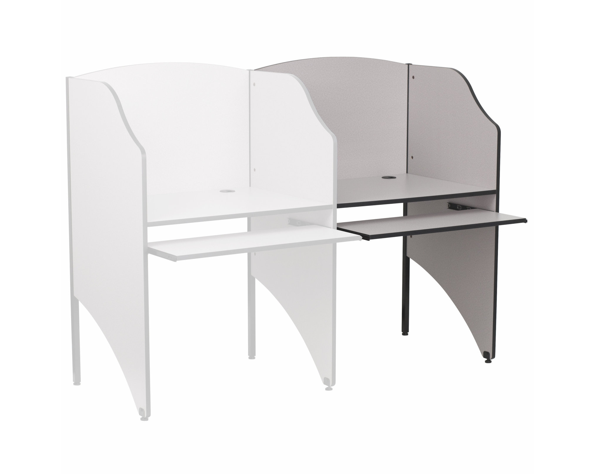 Roseto FFIF48986 31-15/16"W Metal Framed Wood Study Carrel ...