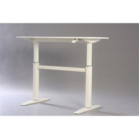 Adjustable Height Standing Office Desk MDF Melamine Top In White Color ...