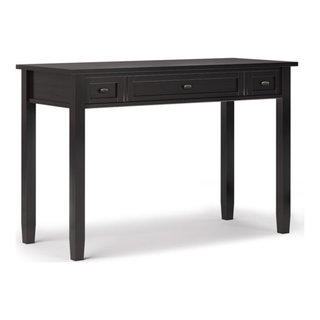 Pemberly Row Wood Transitional 48" Writing Office Desk in Hickory Brown ...