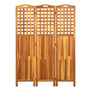Vidaxl 3-Panel Room Divider 47.6"x0.8"x66.9" Solid Acacia Wood ...