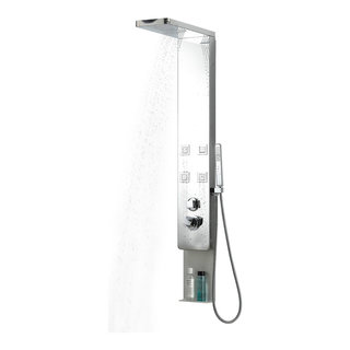 Stainless Steel Rainfall/Waterfall Shower Panel System, Mirror Chrome ...