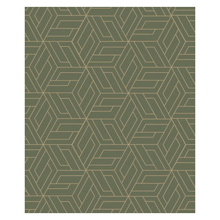 Abstract Geometric Interlink Textured Double Roll Wallpaper, Sample ...