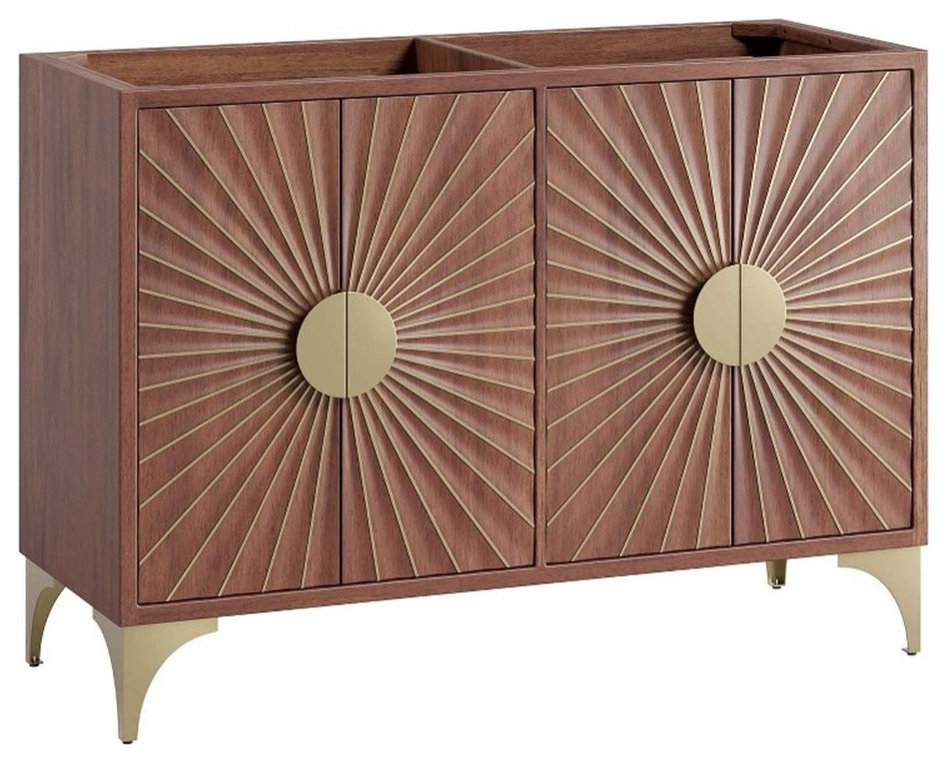 Modway Daylight 48" Solid Mango Wood Bathroom Vanity Cabinet - Walnut ...