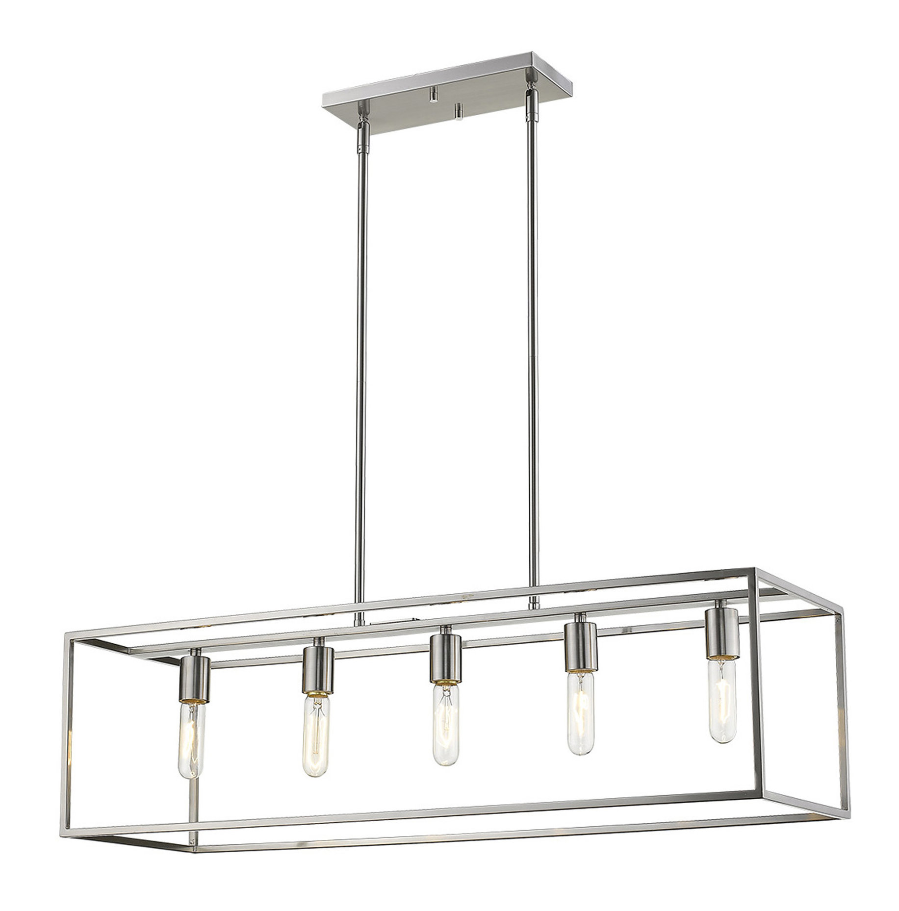 Cobar 5-Light Satin Nickel Island Pendant - Transitional - Kitchen ...
