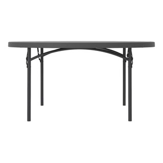ZOWN Classic 60" Commercial Round Blow Folding Table in Gray - Folding ...
