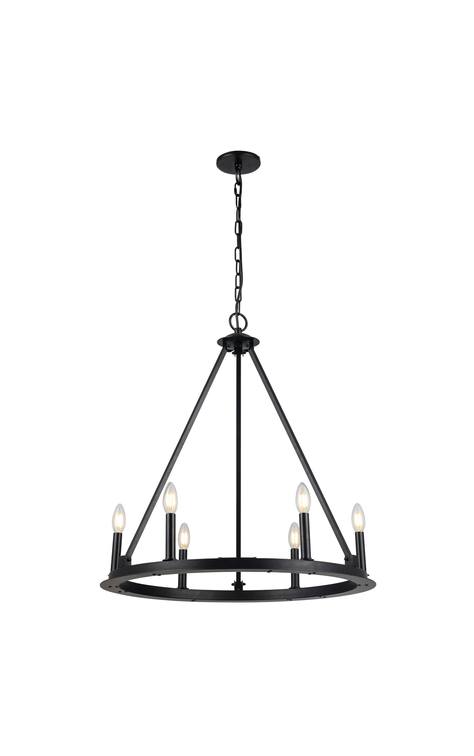 6-Light Matte Black Transitional Chandelier - Transitional ...