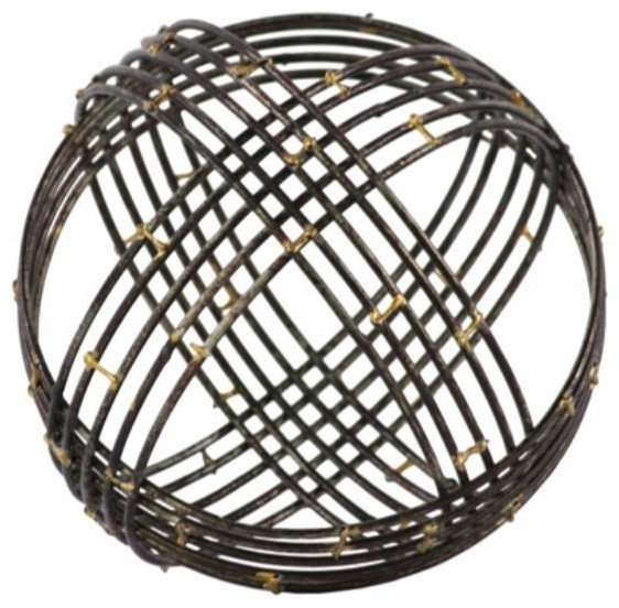 Metal Spherical Orb Decor with 10 Circles, Rustic Silver - Contemporary ...