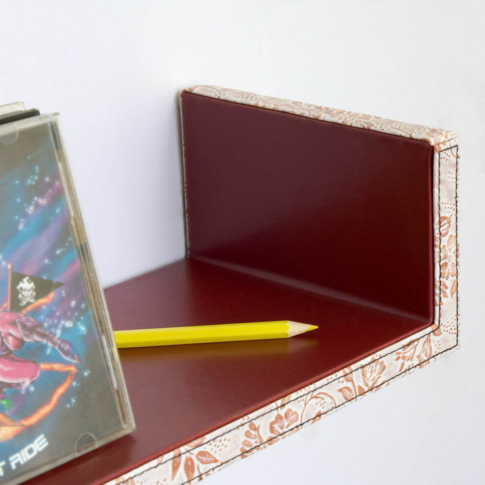 Camel FlowerU-Shaped Leather Wall Shelf / Bookshelf / Floating Shelf ...