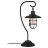 22" Black Metal Arched Table Lamp With Black Cage Shade - Beach Style ...
