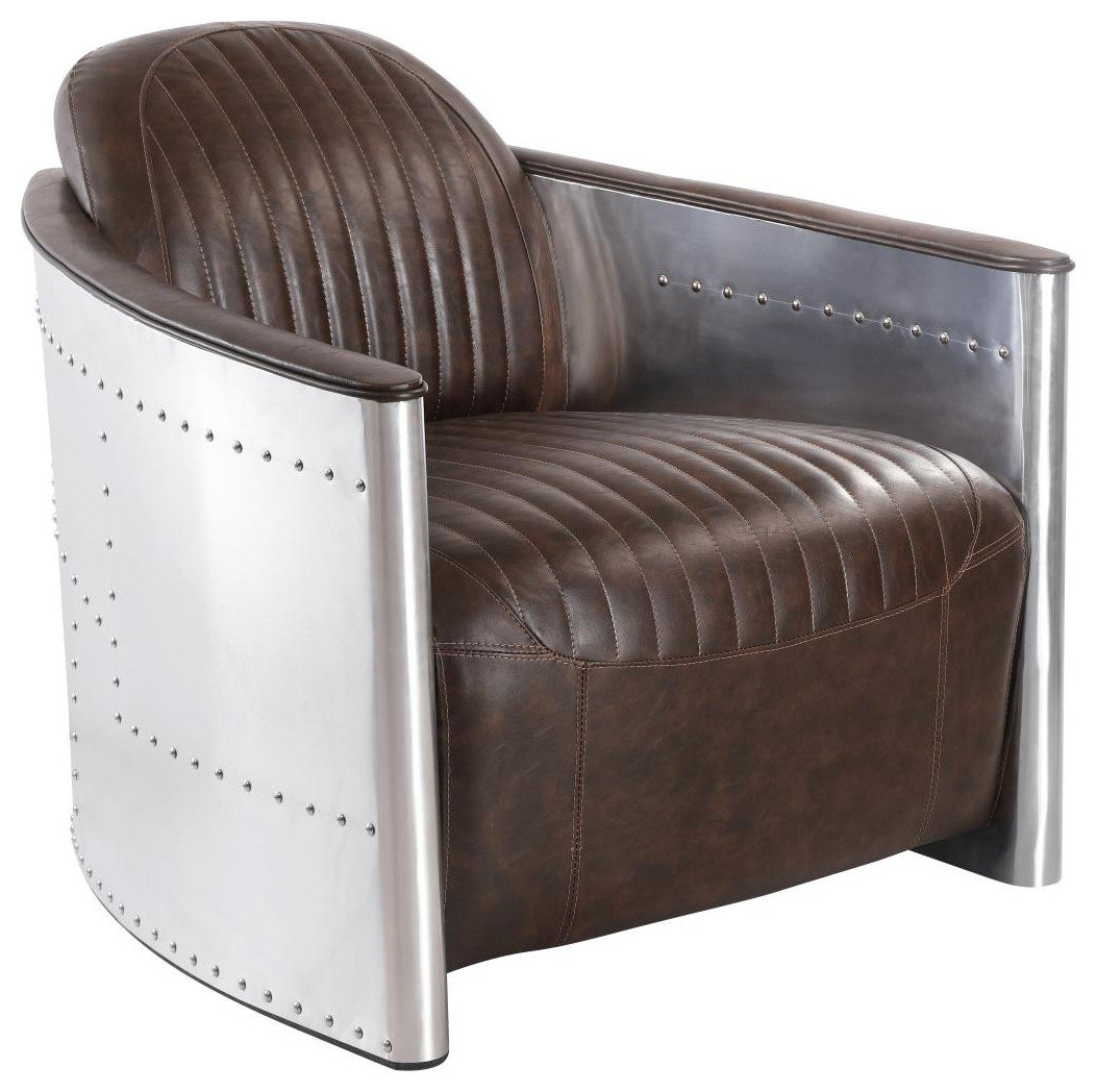 Aviator Brown Lounge Chair - Industrial - Armchairs And Accent Chairs ...