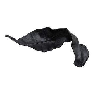 Metal 20" Curled Leaf, Black - Contemporary - Decorative Objects And ...