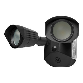 LED Dual Head Security Light, Black - Transitional - Outdoor Flood And ...