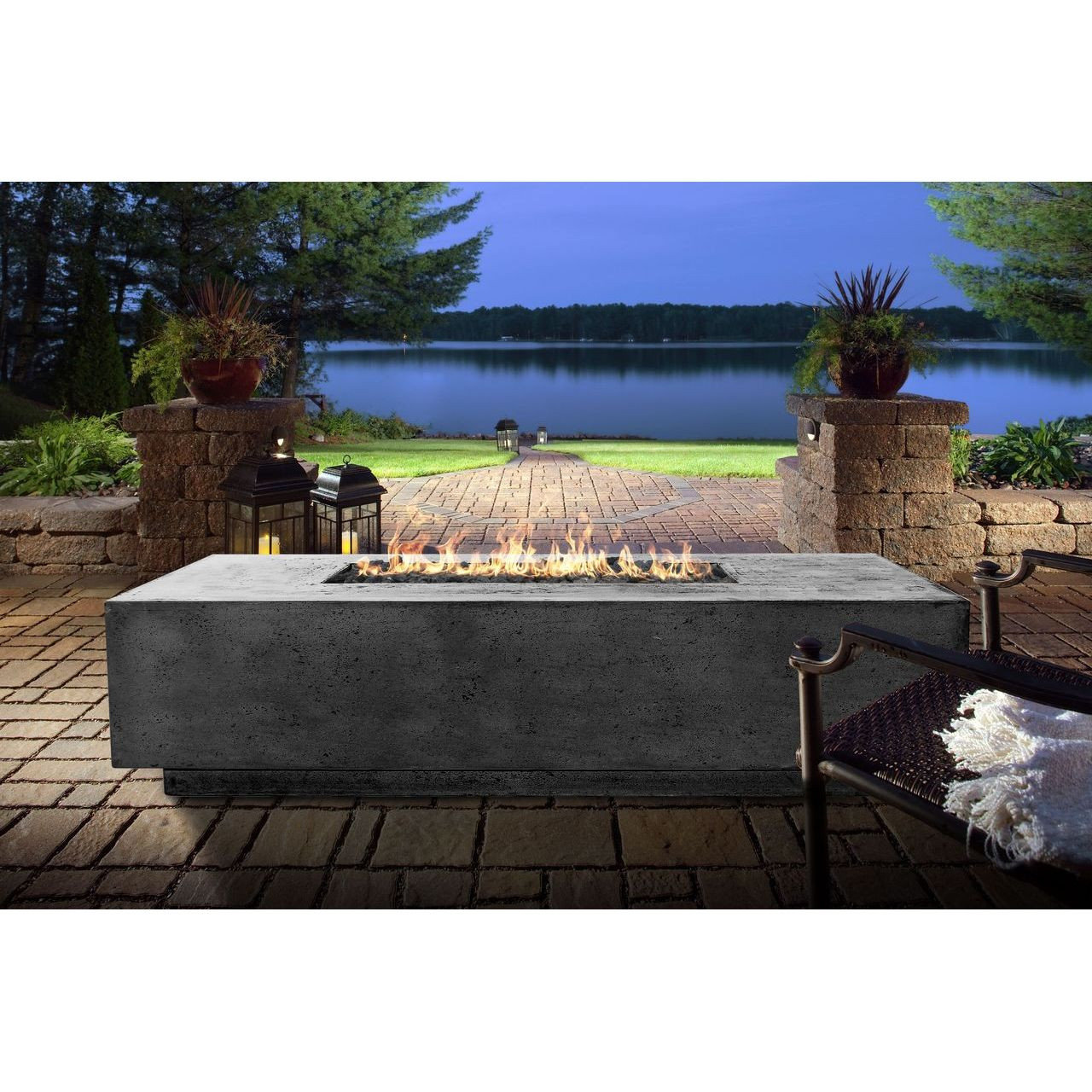 Prism Hardscapes Tavola 8 Fire Table in Cafe - NG - Rustic - Fire Pits ...