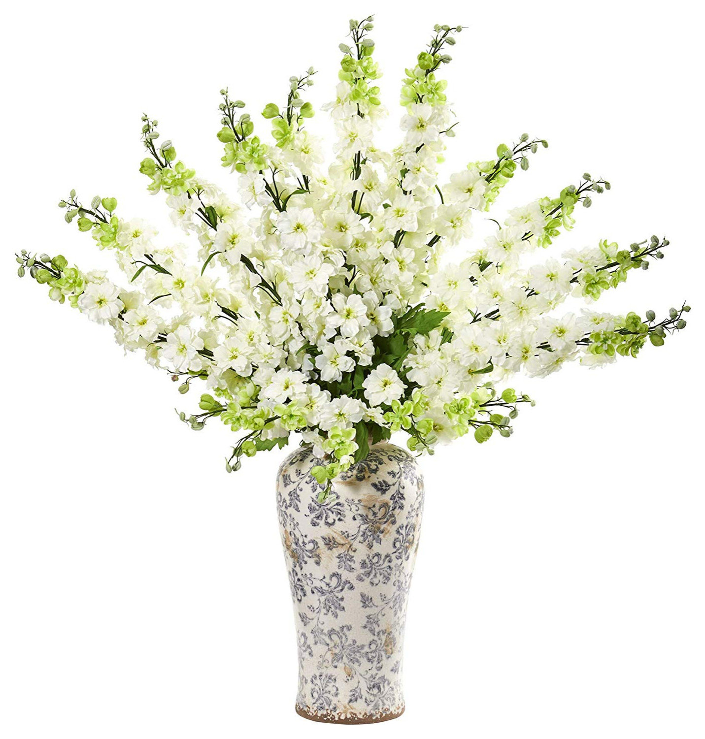 38" Delphinium Artificial Arrangement in Decorative Vase - Modern ...