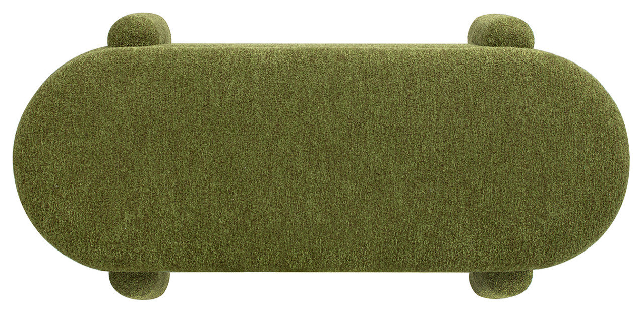 Hugo 49" Fully Upholstered Oval Boucle Storage Bench - Contemporary ...