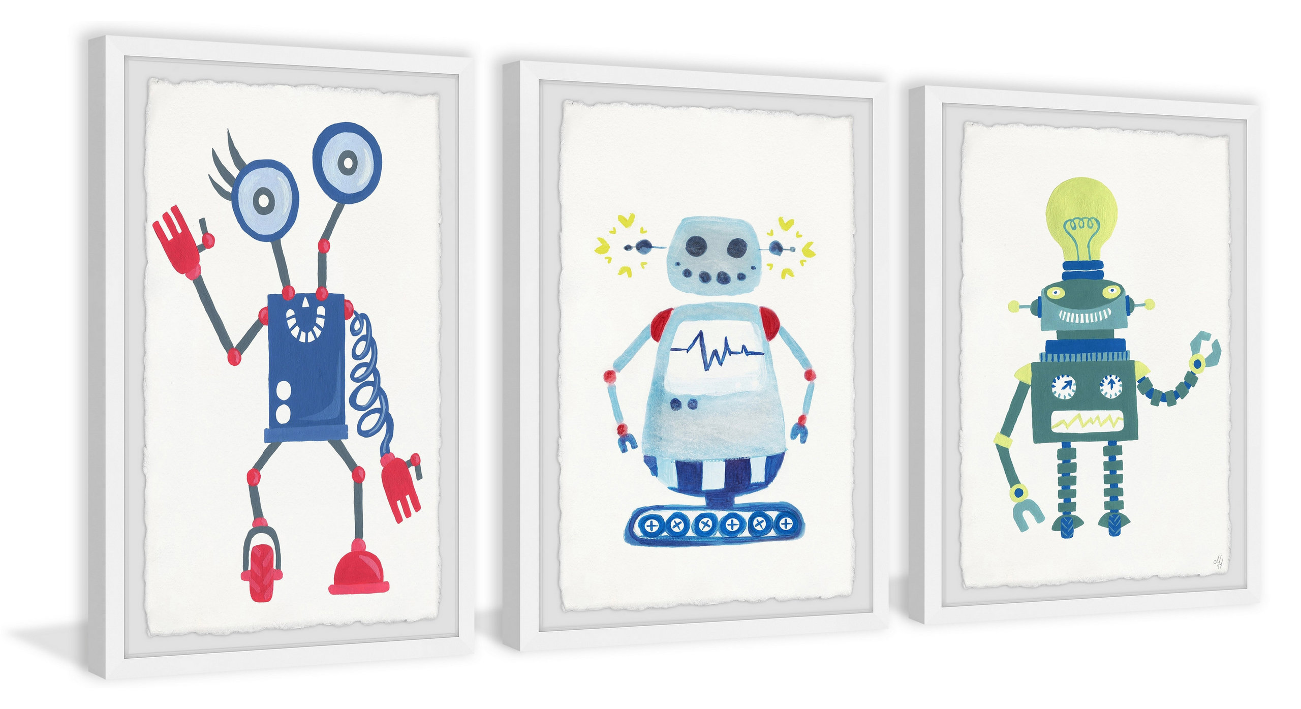 Cool Robots Triptych, 90"x45" - Contemporary - Kids Wall Decor - by ...
