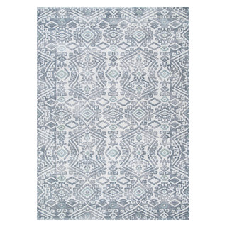 Couristan Everest Bohemia Greystone-Lime Rug 5'3" x 7'6" - Transitional ...