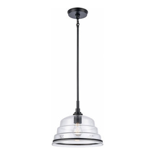 1 Light Pendant, Transitional Style, 10"Hx11"W Matte - Transitional ...