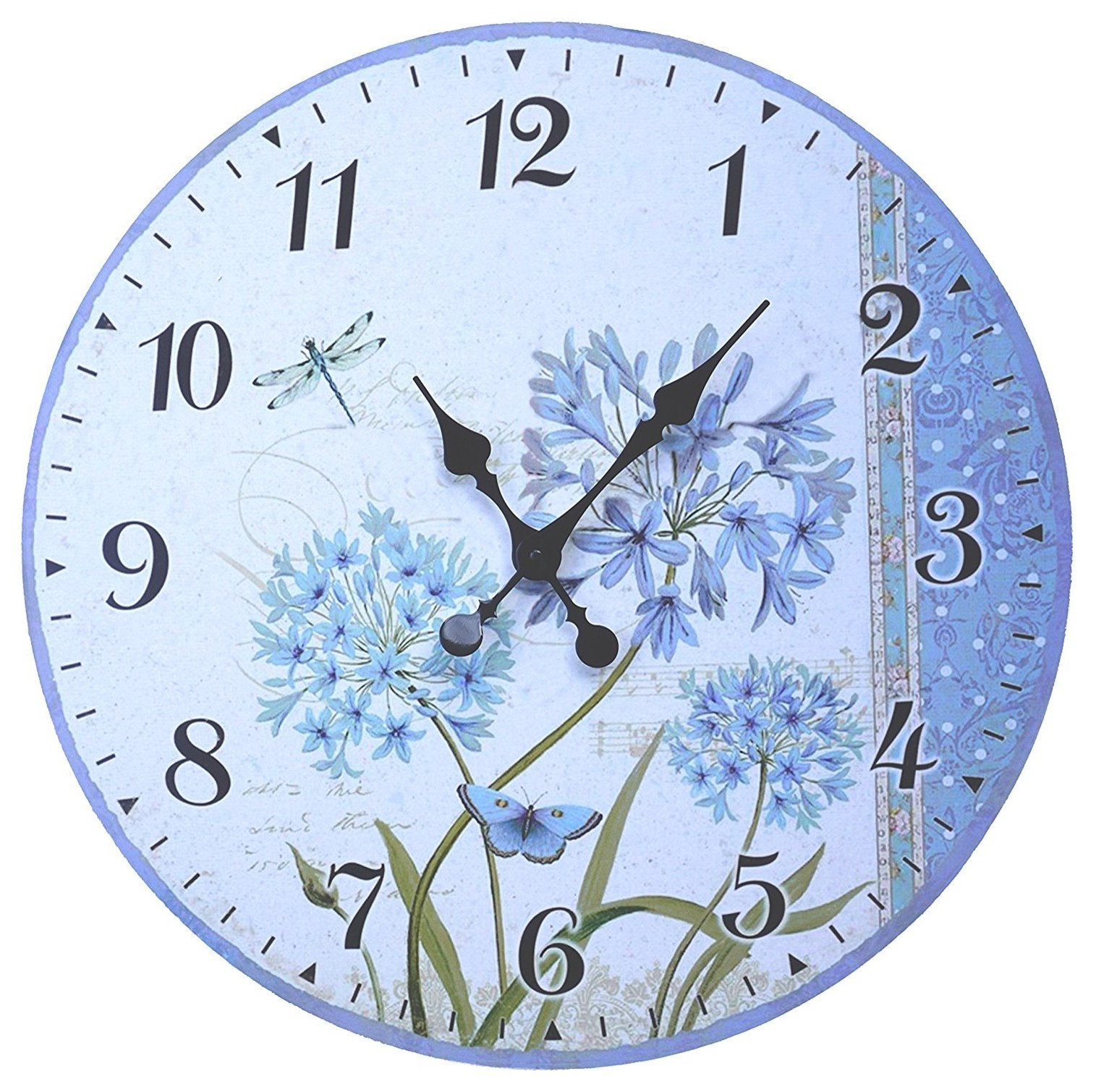 Azure French Rustic Round Wood Wall Clock 23" - Farmhouse - Wall Clocks ...