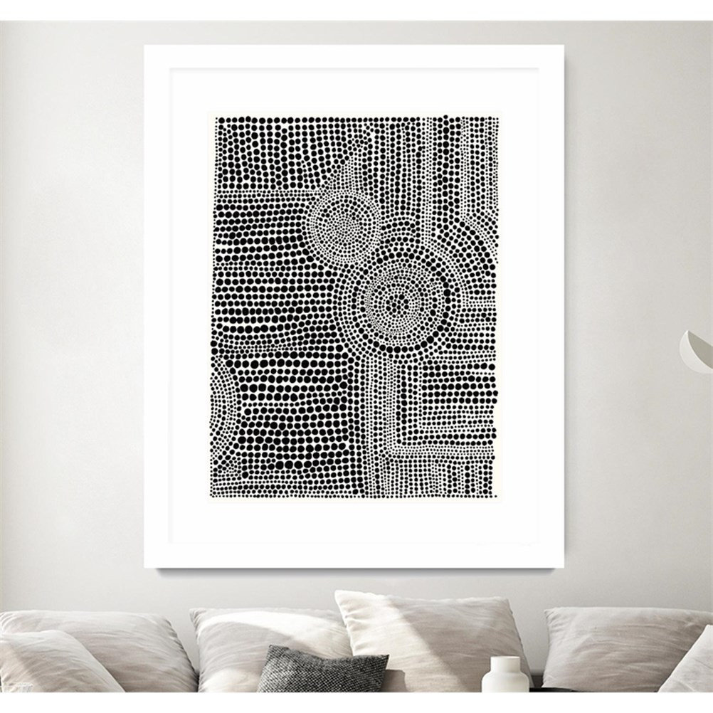 Giant Art 24x32 Clustered Dots A Matted and Framed in White ...