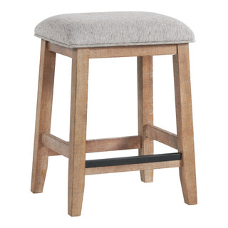 Highland Backless Bar Stool With Cushion Seat, Sandwash, Set of 2 - Transitional - Bar Stools ...