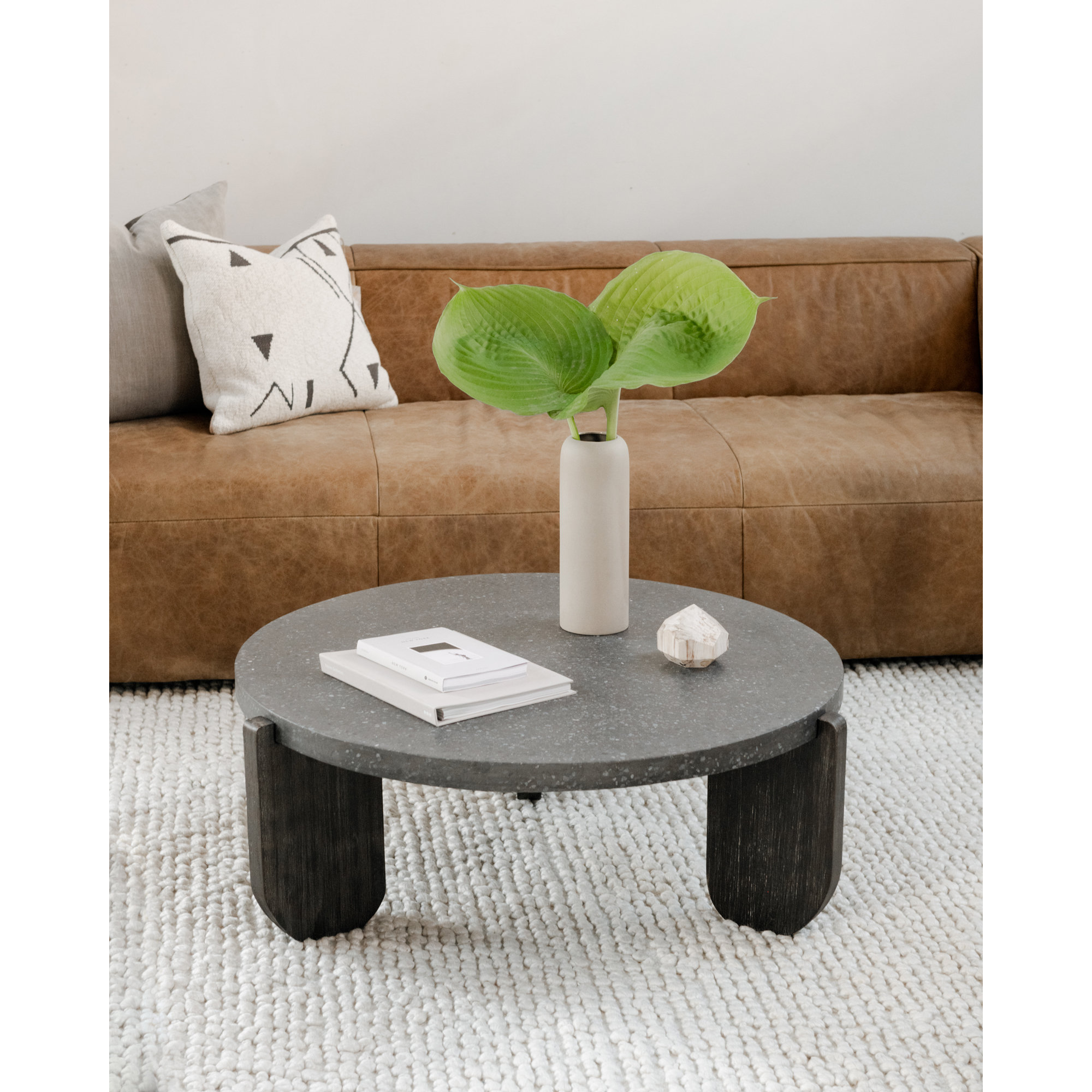 Wunder Black Concrete Top Coffee Table - Industrial - Coffee Tables ...