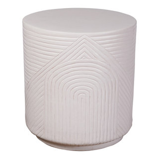 Serenity Textured Ceramic Patio Stool - Transitional - Accent And ...