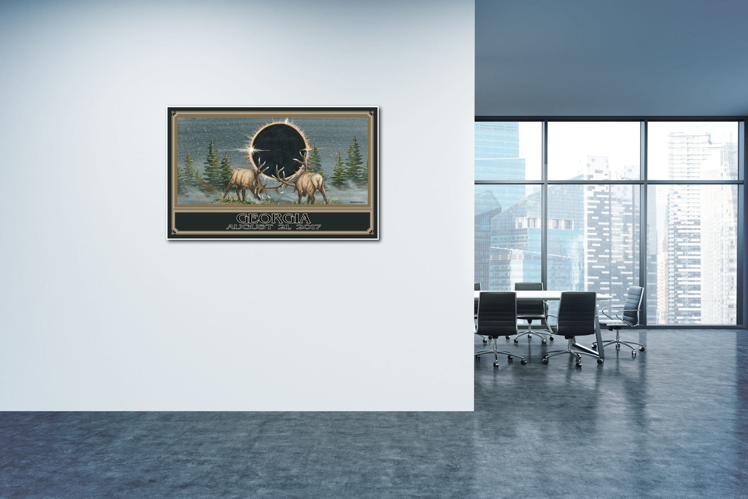 Dave Bartholet Eclipse Georgia Art Print, 30"x45" - Rustic - Prints And ...