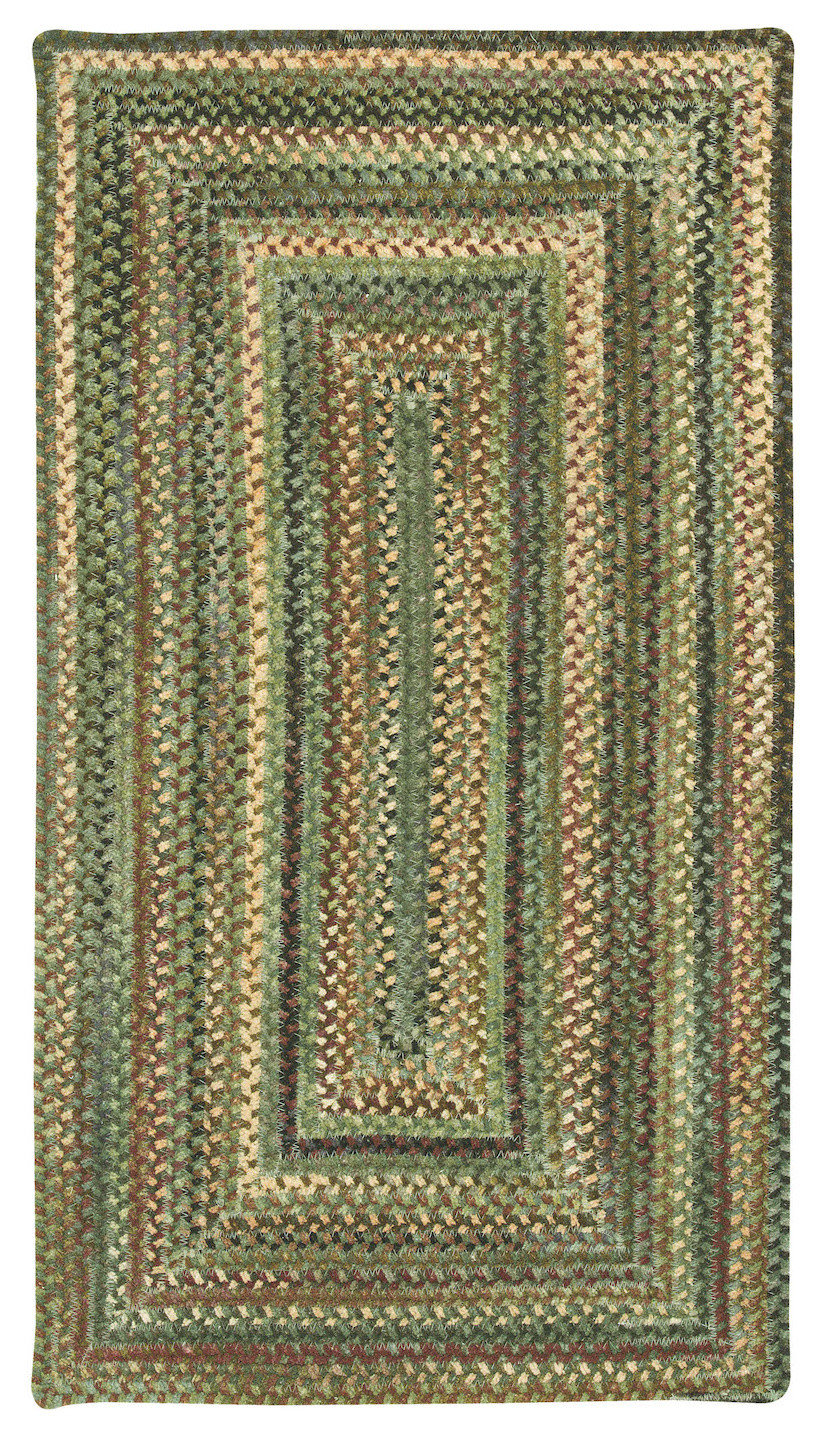 Eaton Concentric Braided Rectangle Rug, Green, 11'4"x14'4 ...
