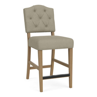 Button Tufted Upholstered Stool - Transitional - Bar Stools And Counter ...