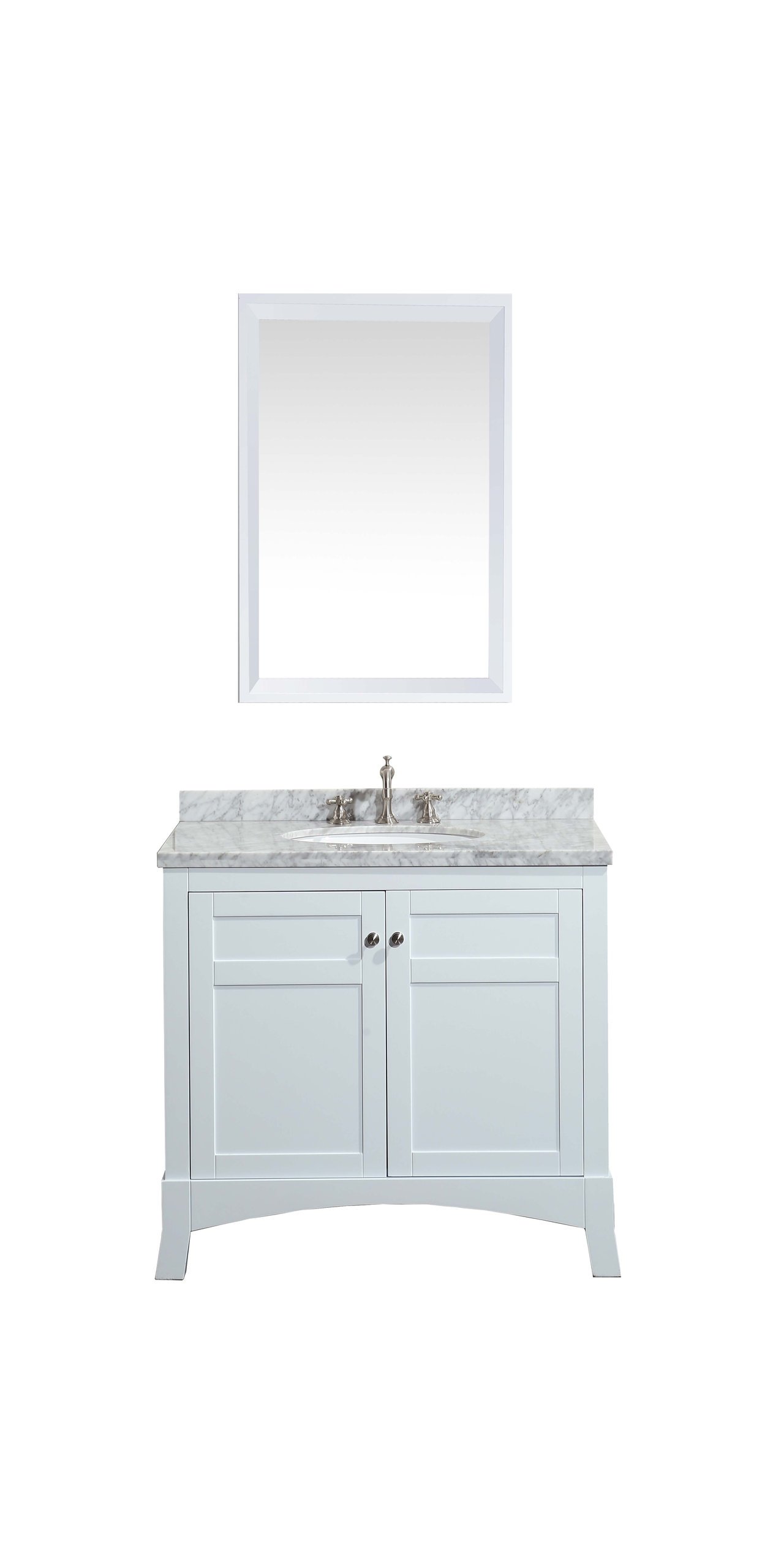 Eviva New York 36" White Single Sink Bathroom Faucet Bowl Vessel Vanity ...