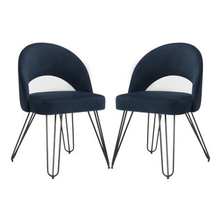 Safavieh Jora Retro Side Chairs, Navy, Set of 2, #N/A - Midcentury ...