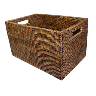 Rattan Large Rectangle Storage Basket - Tropical - Baskets - by Hudson ...