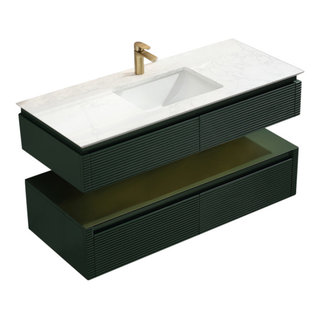 LED Functionality Floating Modern Bathroom Vanity Set, 48 ...