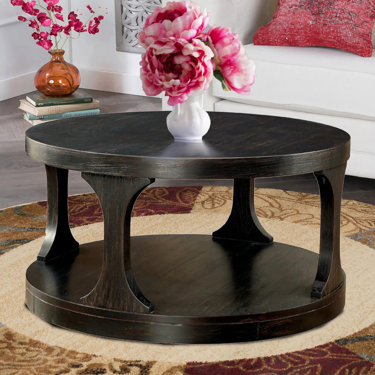 Benzara BM123823 Carrie Transitional Coffee Table, Antique Black ...